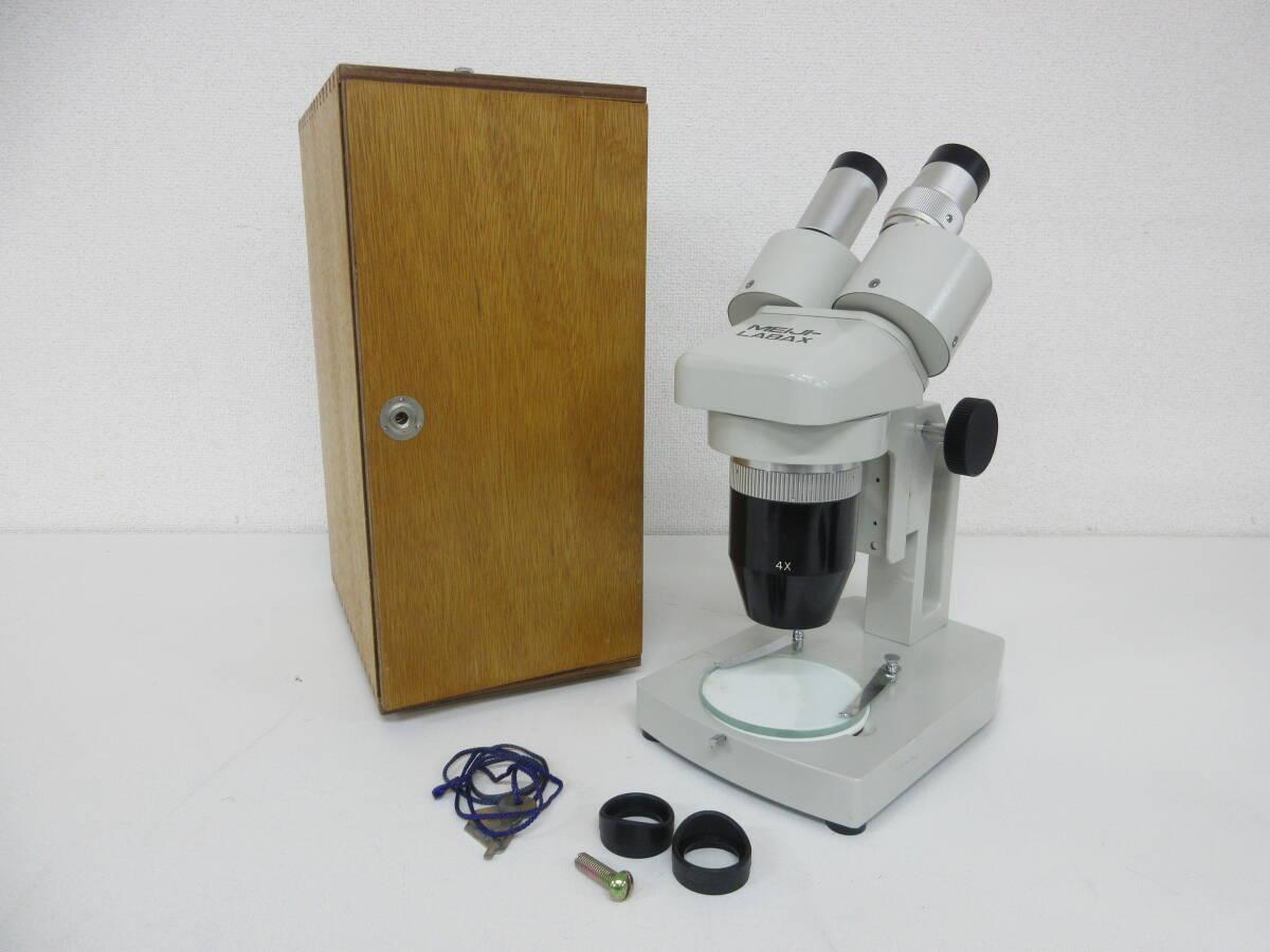 【傷や汚れあり】中古 顕微鏡 メイジテクノ 明治テクノ 双眼実体顕微鏡 MEIJI LABAX ラバックス ( レンズ SWF10X ) 光学 ...