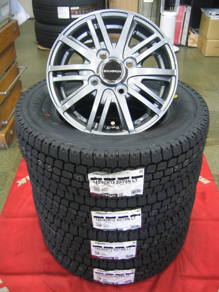 【未使用】ヨコハマ 国産 スタッドレスタイヤ SY01V 145/80R12 80/78N LT ＆ アルミホイール 新品 4本 セット 2024年製 個人宅も 送料無料 即納OKの落札情報 ...