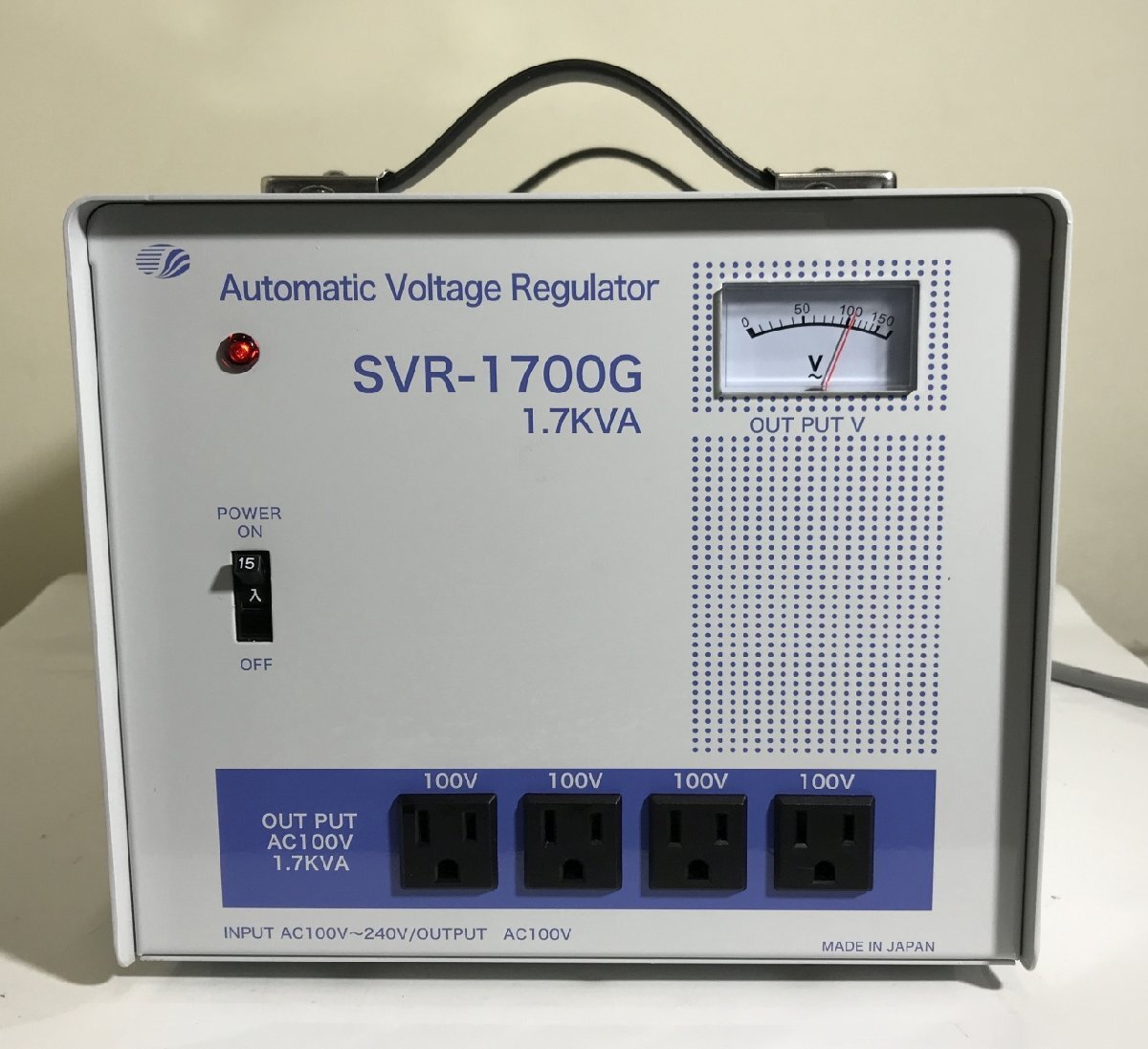 【目立った傷や汚れなし】【埼玉発】☆美品☆【スワロー電機】SVRシリーズ 交流定電圧電源装置 サイリスタ式 SVR-1700G ★動作確認済★ (9-4612)の落札情報詳細 - Yahoo ...