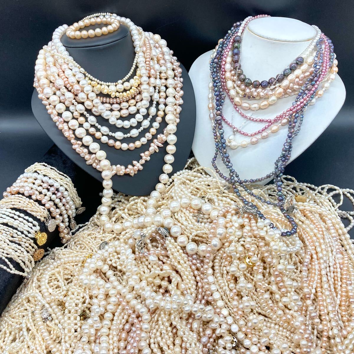 【傷や汚れあり】1円スタート!!K18入り/大量3.9kg!! 淡水パールネックレス&ブレスレットおまとめ f 約3908g 本真珠 アクセサリー ピンク EF6 C116の落札情報詳細 ...