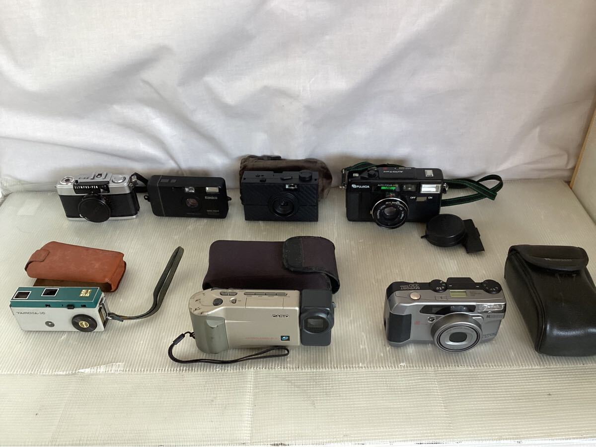 【傷や汚れあり】【K095】 フィルムカメラ デジタルカメラ OLYMPUS konica FUJICA YASHICA CASIO ...