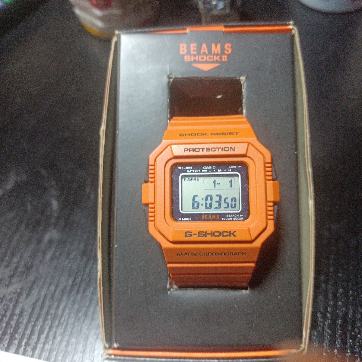 【目立った傷や汚れなし】CASIO G-SHOCK BEAMS ビームス コラボ タフソーラーG-5500BE 中古 オレンジ 腕時計 30周年記念 30thの落札情報詳細 - Yahoo ...