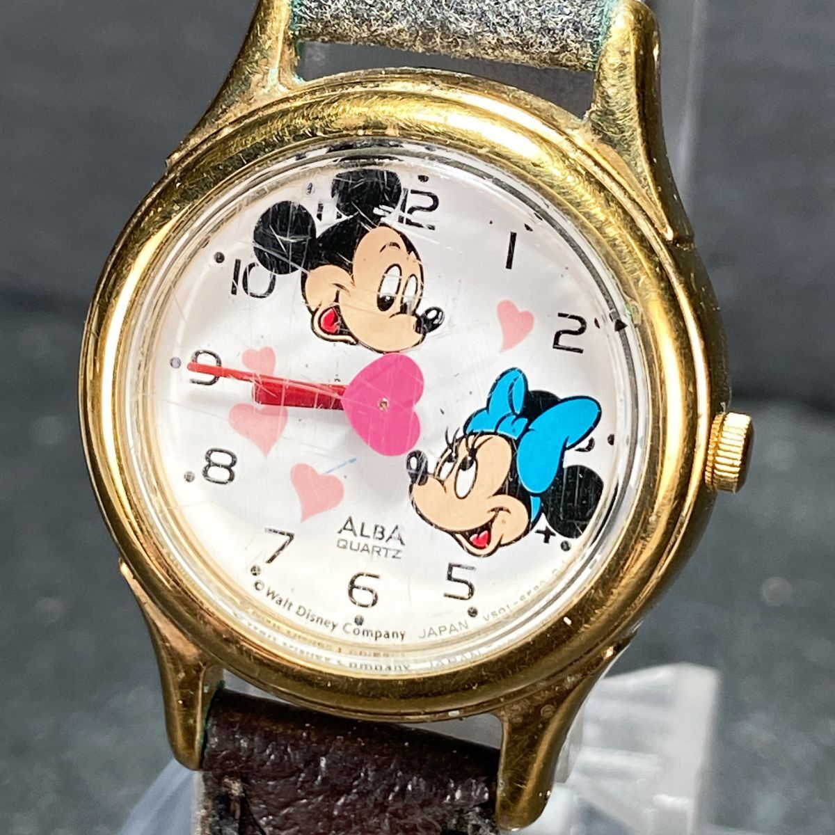 【やや傷や汚れあり】SEIKO セイコー ALBA アルバ V501-6880 腕時計 アナログ クオーツ 3針 ラウンド ミッキーマウス ...