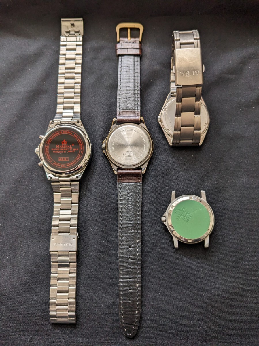 【全体的に状態が悪い】 ALBA FIELD GEAR TITANIUM SPALDING MARSHAL SEIKO セイコー アルバ ...