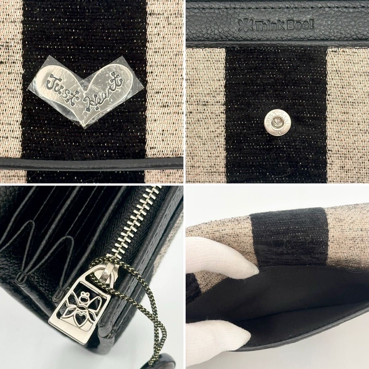 【未使用に近い】【K0401】Think Bee! シンクビー ピアニッシモ Just Heart 長財布 二つ折り ウォレット ブラック×ホワイト系 レディース 箱付き 未使用品の落札情報 ...