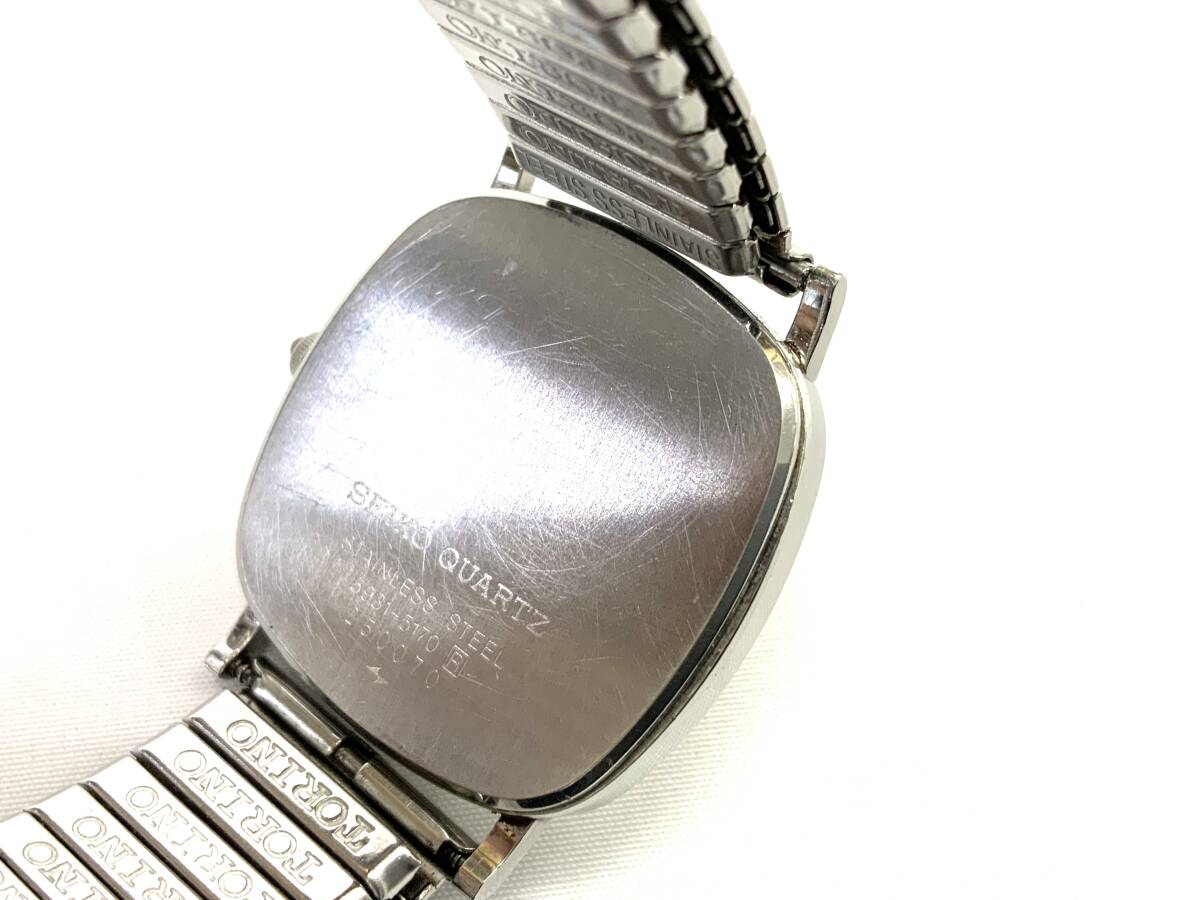 【やや傷や汚れあり】4003 S0704−38 【1円スタート】 セイコー クレドール 5931-5170 QUARTZ スクエア シルバー 3針 メンズ 腕時計 SEIKO CREDORの ...