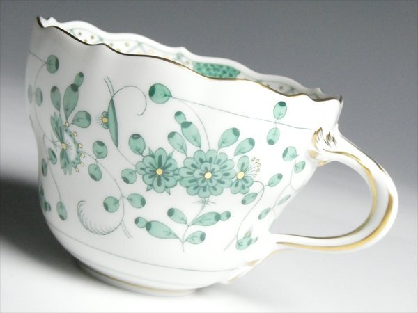 【やや傷や汚れあり】マイセン Meissen インドの華 リッチ グリーン ペア カップ＆ソーサー 2客 n622の落札情報詳細 - Yahoo!オークション落札価格検索 オークフリー