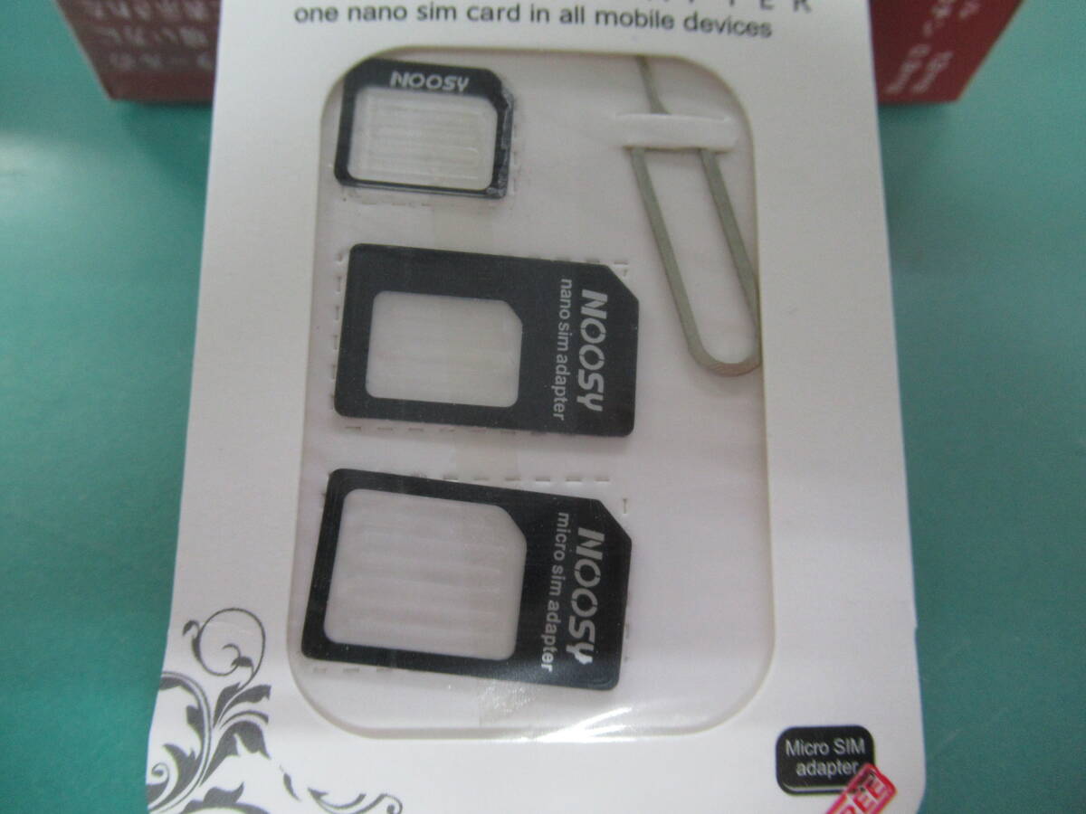 【未使用】Nano SIM MicroSIM 変換アダプタ For iPhone 5 4S 4 ナノシム→SIMカードorMicroSIM MicroSIM→SIMカード+ SIMピン 4点 ...