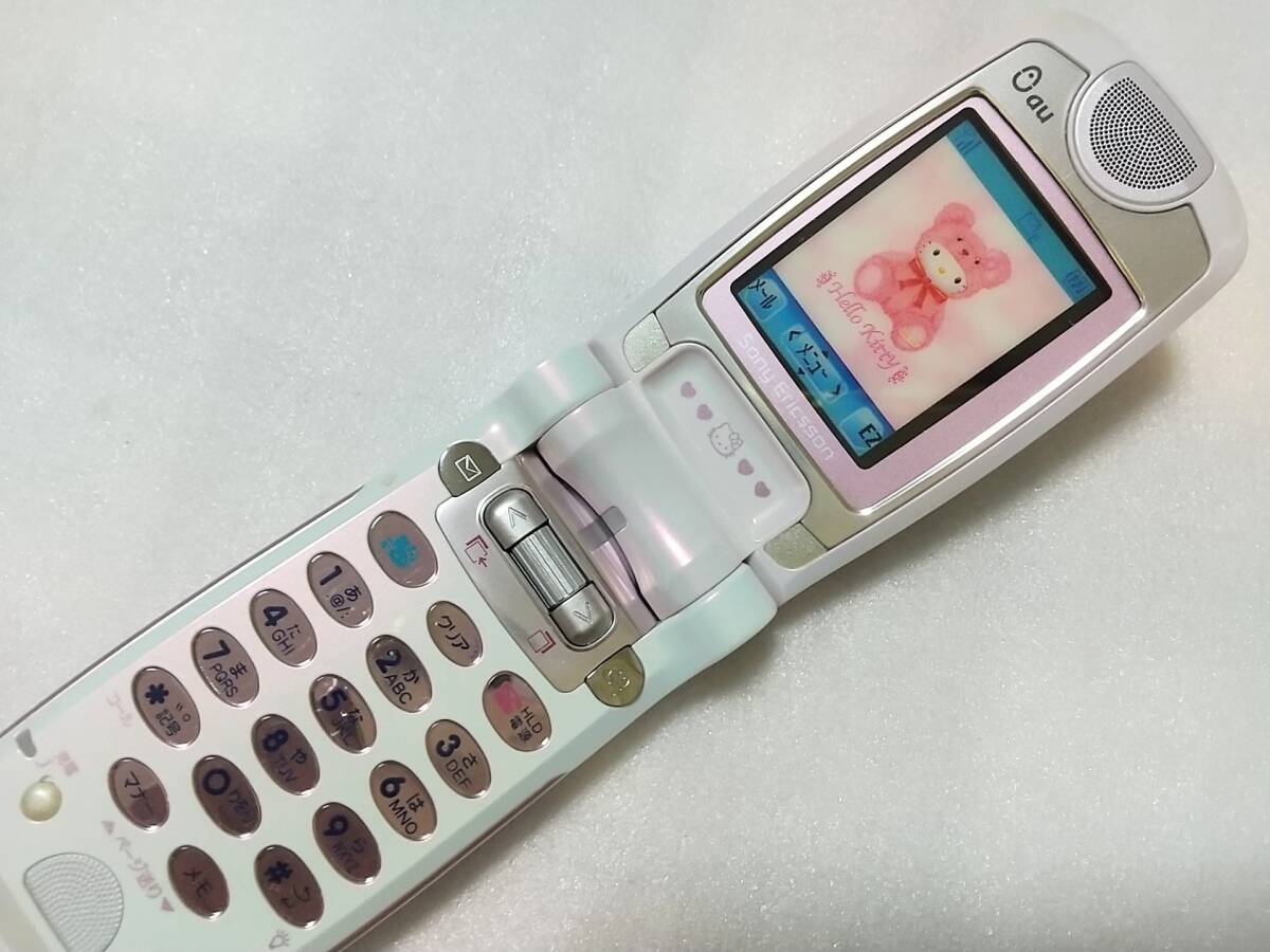 【目立った傷や汚れなし】Sony Ericsson au A3014S ハローキティモデル 携帯 ガラケー ピンク モックアップ【展示用の ...