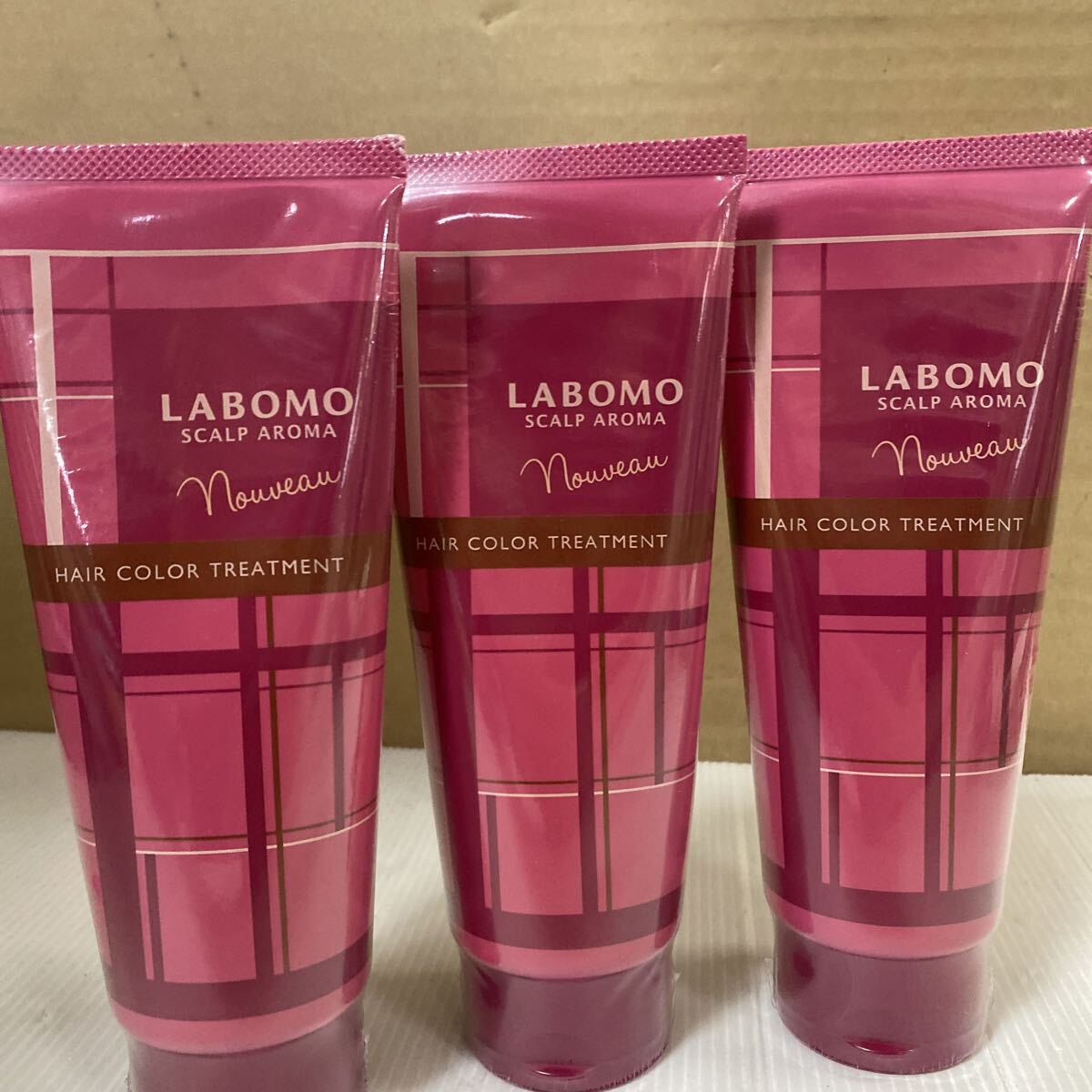 【未使用】カラートリートメント ブラウン LABOMO SCALP AROMA HAIR COLOR TREATMENT 200g 三本セット ...