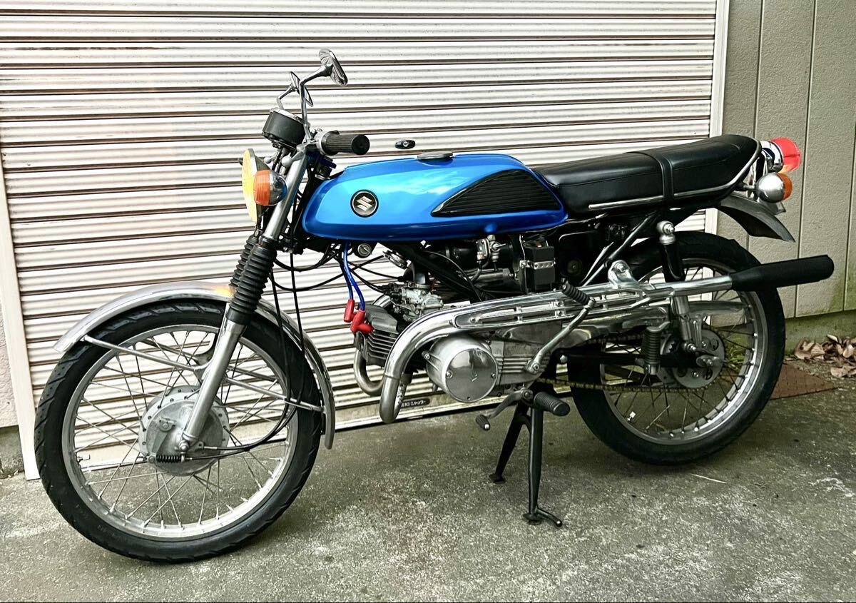 【やや傷や汚れあり】実働！エンジン始動動画あり！Wolf T125 ウルフ125 ノンレストア レトロ スズキ Suzuki 2st 原付二種 ...