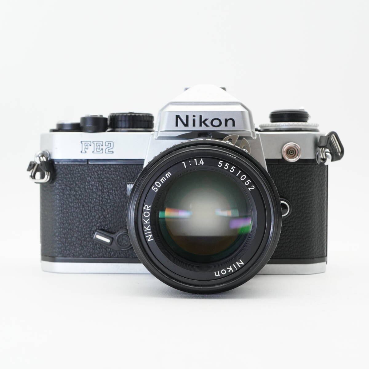 【やや傷や汚れあり】良品 動作確認済み Nikon ニコン FE2 シルバー / Ai-S 50mm F1.4 MD-12 ワインダー付き ...