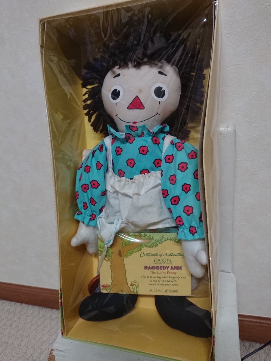 【やや傷や汚れあり】RAGGEDY ANN&the Lucky penny DAKIN ラガディアン ドール人形 箱付き の落札情報詳細 ...