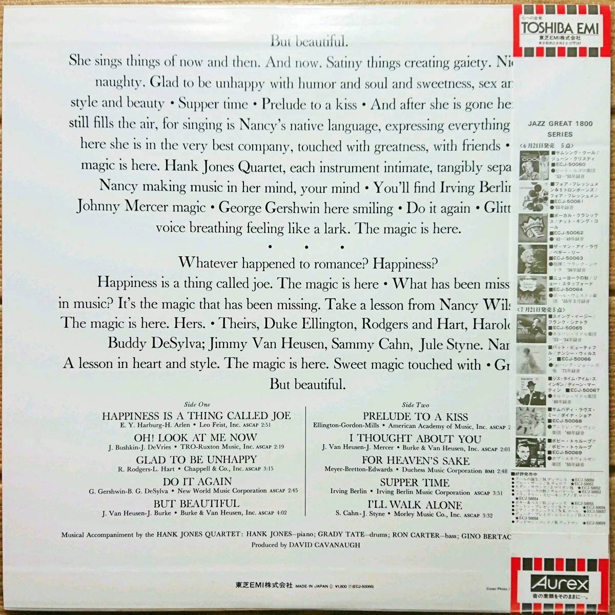 Nancy Wilson(vo)/But Beautiful ナンシー・ウィルソン(vo)/バット・ビューティフル【国内帯付美盤】の落札情報 ...