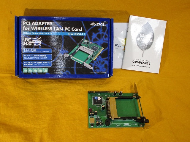 【やや傷や汚れあり】 G『PC関連即決SALE』PLANEX 無線LAN PCCard用 PCIアダプタ GW-DS5411 PCI PC ...