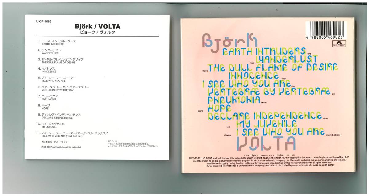 CD☆ビヨーク☆ヴォルタ☆Bjork☆Volta☆紙ジャケ☆帯付☆UICP 1083の落札情報詳細 - Yahoo!オークション落札価格検索 オークフリー