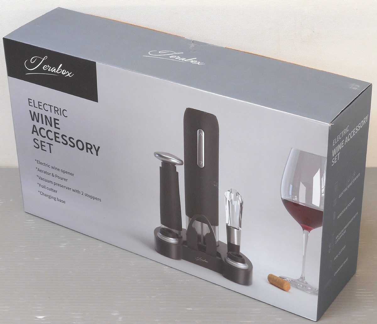 展示品 テラボックス 電動 充電式 ワインオープナー フォイルカッター エアー抜き 栓 混合注ぎ口セット コルク 栓抜き Terabox ...