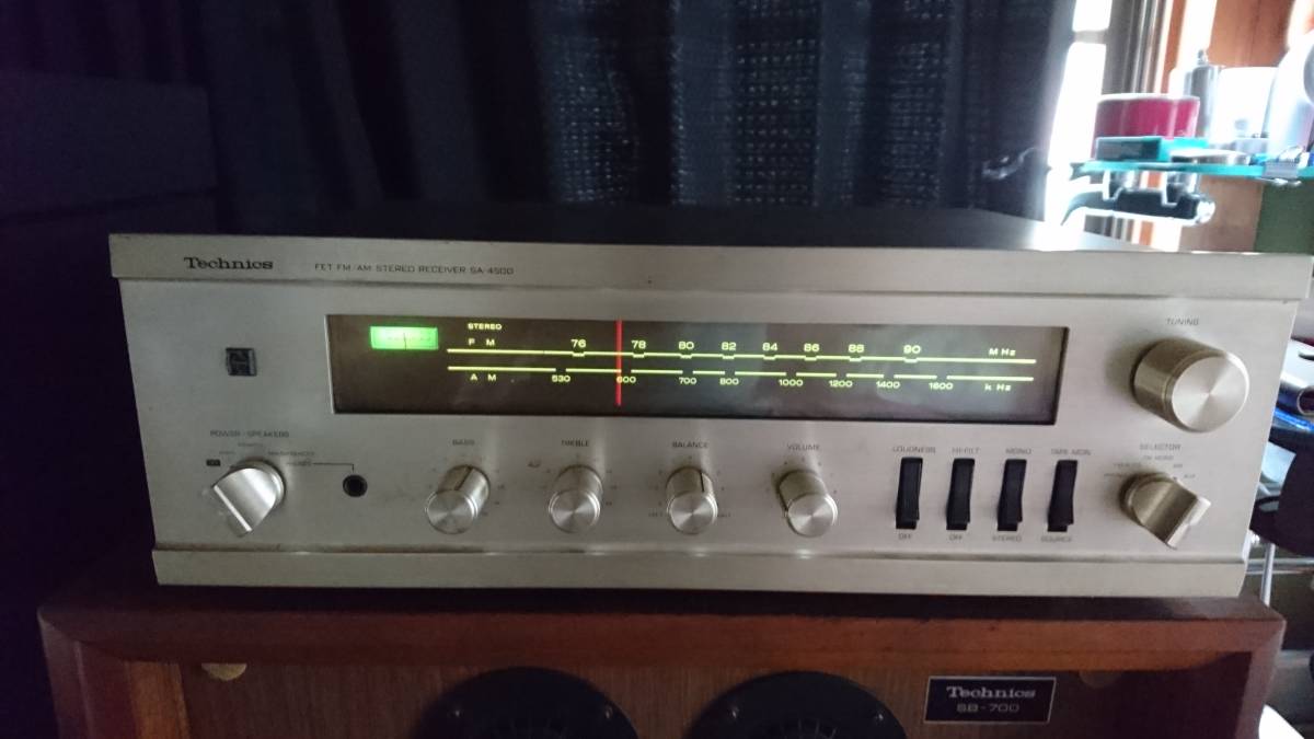 TECHNICS SA－4500 FET FM/AM STEREO receiver 1973 VINTAGE プリアンプ内臓チューナー 通電 ...