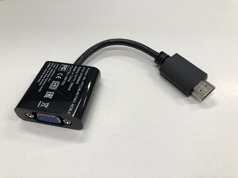 富士通 純正品 HDMI to VGA 変換アダプター FUJITSU FPCCBL46/FMV-NCBL6 最大解像度：1920×1080 ...