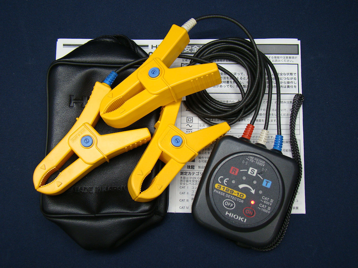 HIOKI 日置 3129-10 検相器 検相計 金属非接触方式 静電誘導式 ワイドタイプ 三相 正相 逆相 中古の落札情報詳細 - ヤフオク ...