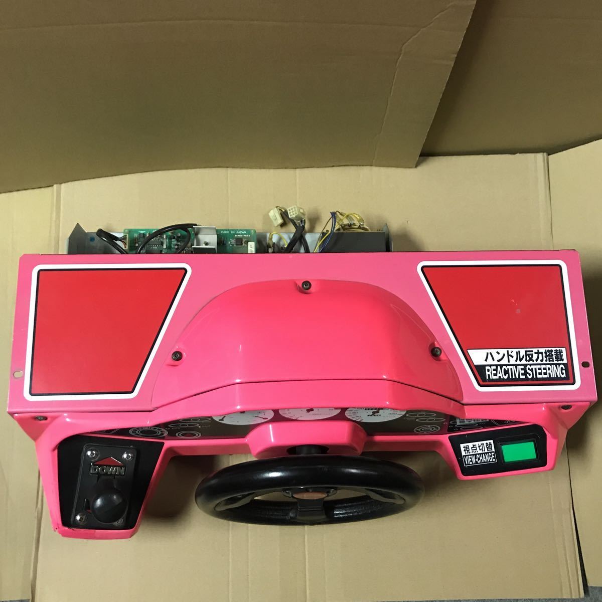 No.891 アーケードゲーム namco Rave Racer RIDGE RACER 2 ハンドル シフト セット 業務用 ナムコ レイブ ...
