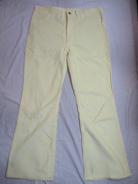 【目立った傷や汚れなし】Wangler ラングラー 70s フレア コーデュロイパンツ イエロー W38 TALONの落札情報詳細 ...