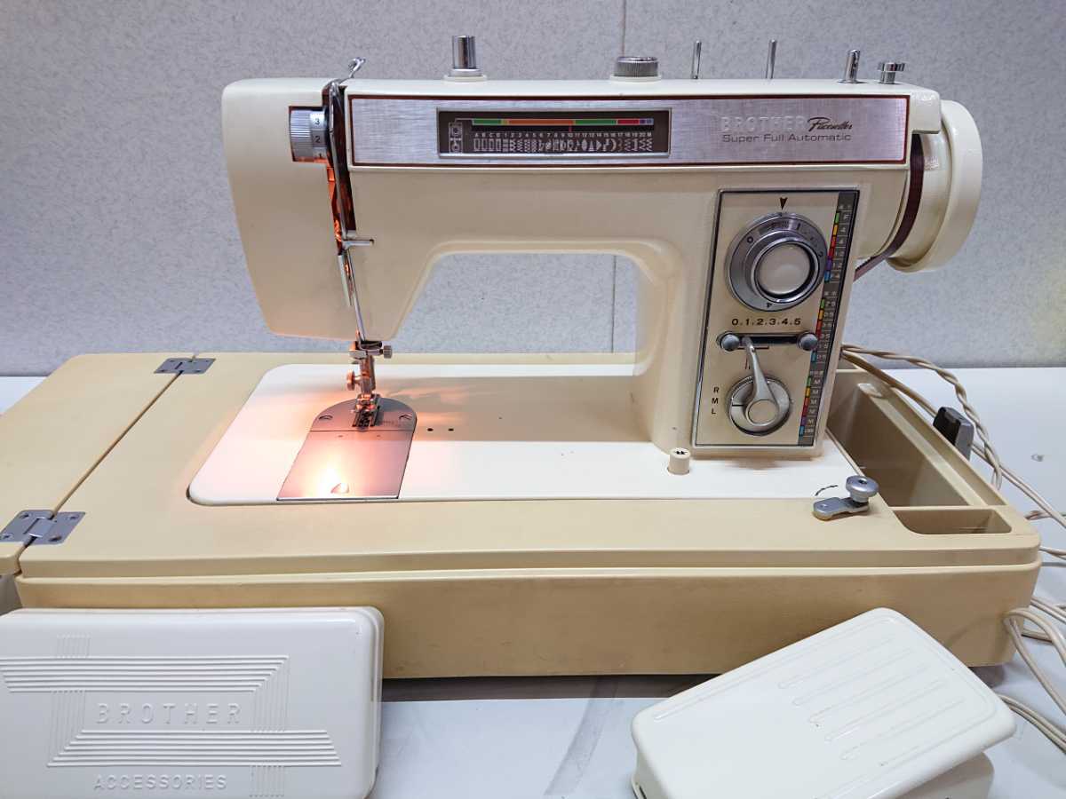 BROTHER ブラザー Pasesetter ペースセッター ZZ2-B710F ミシン 昭和レトロ フットコントローラー付 通電 動作確認 ...