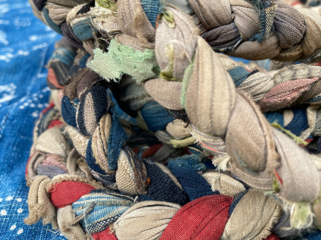 【全体的に状態が悪い】襤褸 三つ編み 組み紐 BORO MITSUAMI braid rope ジャパンヴィンテージ JAPAN ...