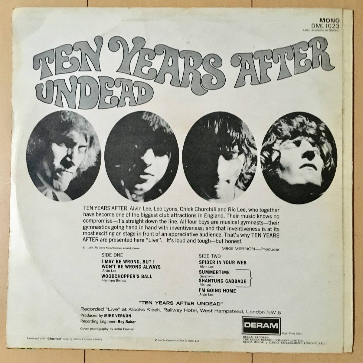 必殺の英原盤! Ten Years After/ Undead UK Original MONO 1968 DERAM DML 1023 EX ...