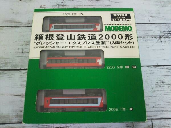 【やや傷や汚れあり】Nゲージ MODEMO 箱根登山鉄道2000形電車(グレッシャー・エクスプレス塗装)3両セット NT134の落札情報詳細 - ヤフオク落札価格検索 オークフリー