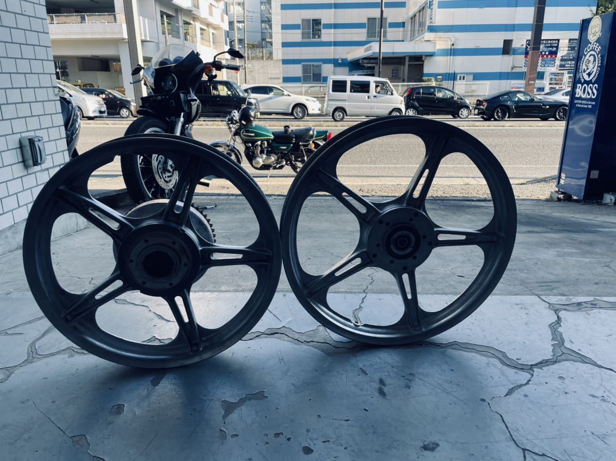 【傷や汚れあり】Z2 Z1 ベルズ製 前後キャストホイール BELS A4D1750FX 750RS 900 カフェ70s当時物ビートLTDZ1-R CB GS SS750 W3 ハヤシメルバ ...