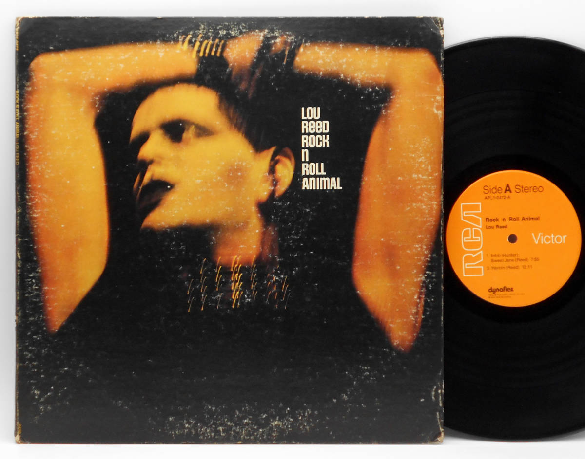 【やや傷や汚れあり】★US ORIG LP★LOU REED/Rock N Roll Animal 1974年 初回オレンジラベル 高品質DYNAFLEX盤 高音圧 1973年NY LIVE ...