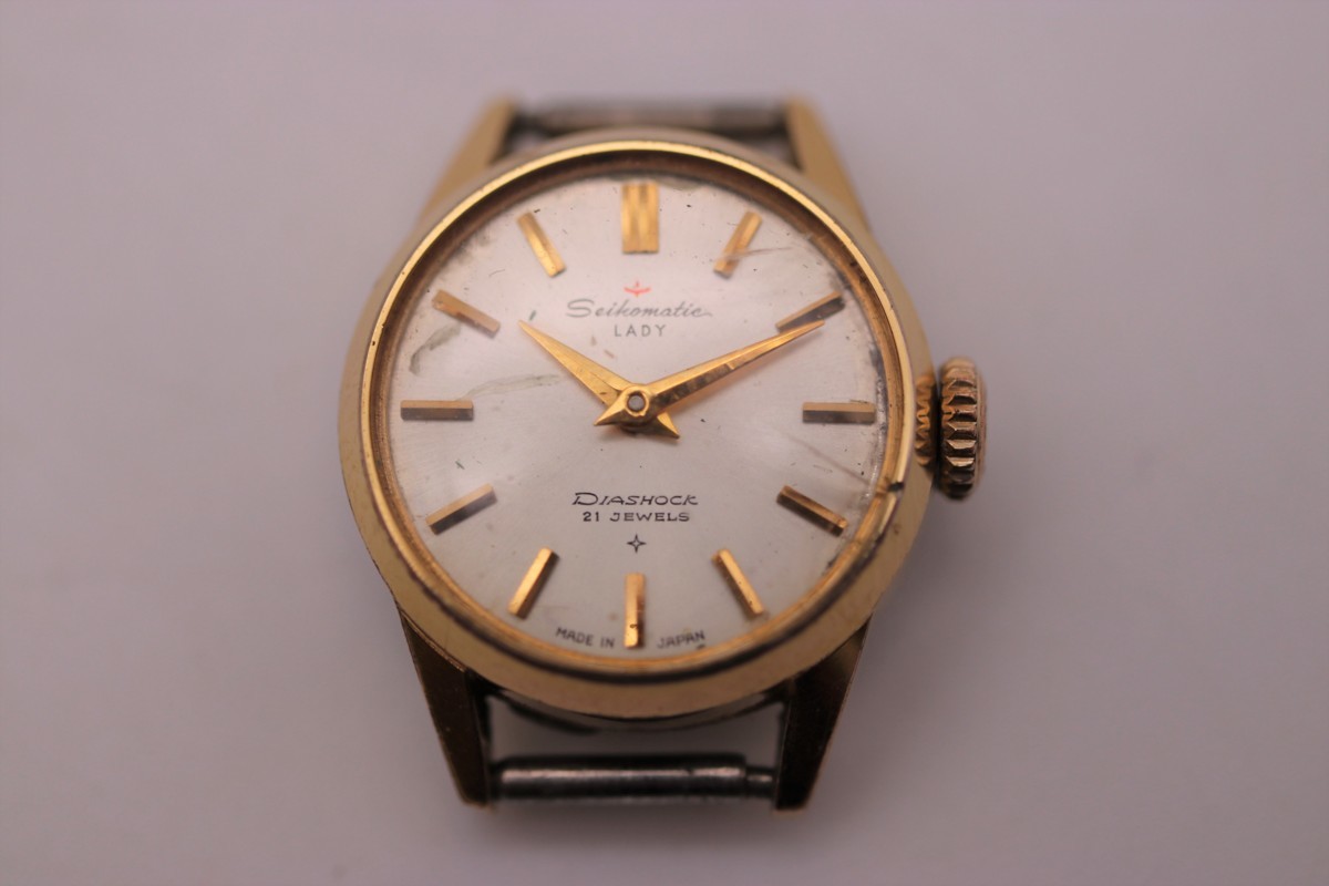 【やや傷や汚れあり】【中古美品】Seikomatic Lady セイコーマチック レディー DIASHOCK 21 JEWELS 21石 ...