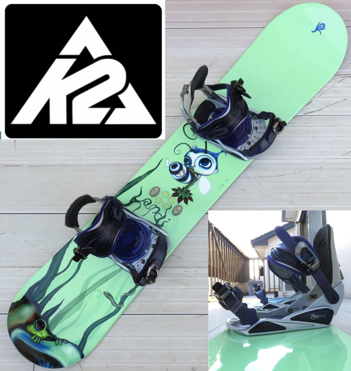 【目立った傷や汚れなし】スノボー☆K2(ケーツー) Kandi (キャンディ) 138cm K2 BLISSバイン付 綺麗の落札情報詳細 - ヤフオク落札価格検索 オークフリー