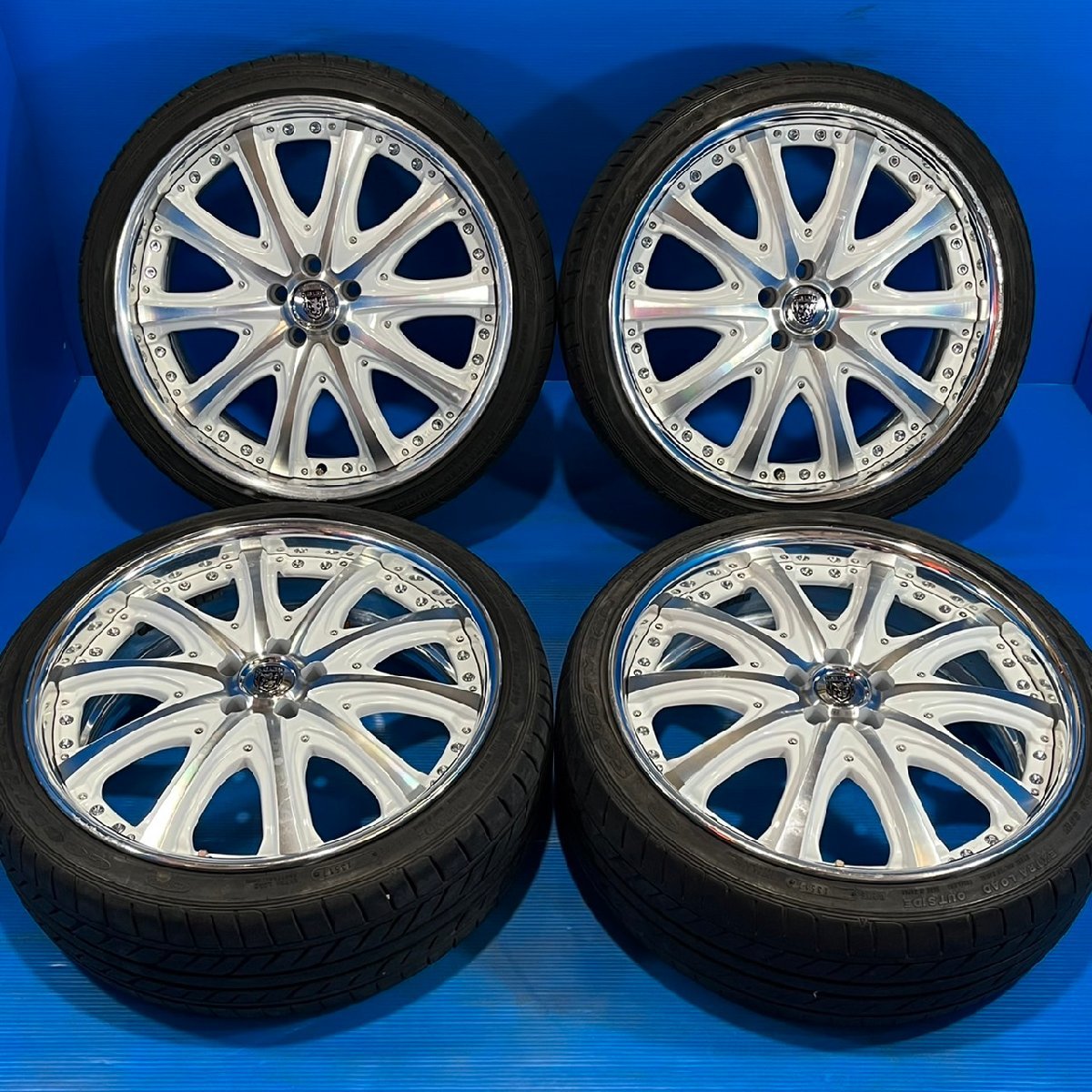 【全体的に状態が悪い】1万スタート 19インチ CLUB LINEA クラブリネア L747 7.5J+48 PCD 5H100 グッドイヤー ...