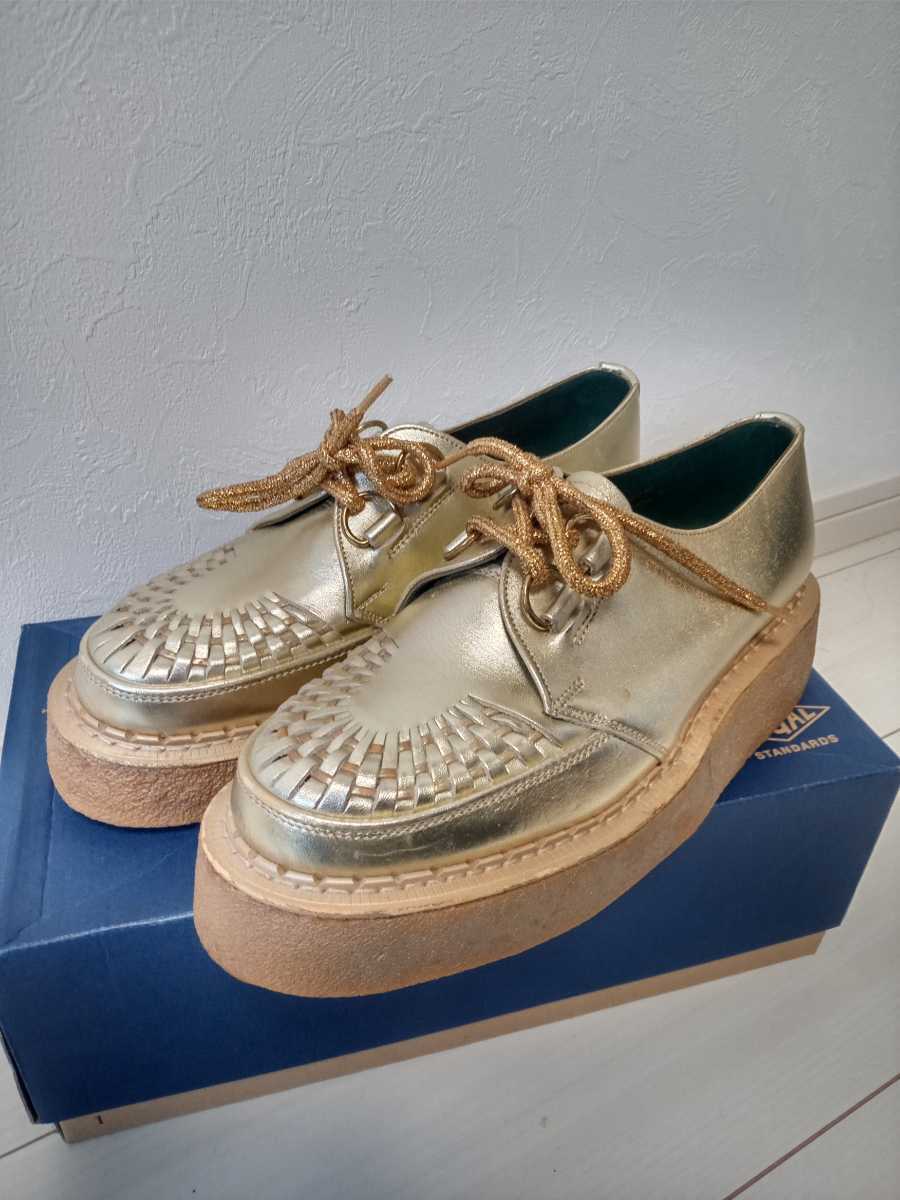 【未使用】ジョージコックス GEORGE COX 英国製 ラバーソール アニバーサリーモデル uk8 ゴールド 限定 イングランド ロカビリー ...