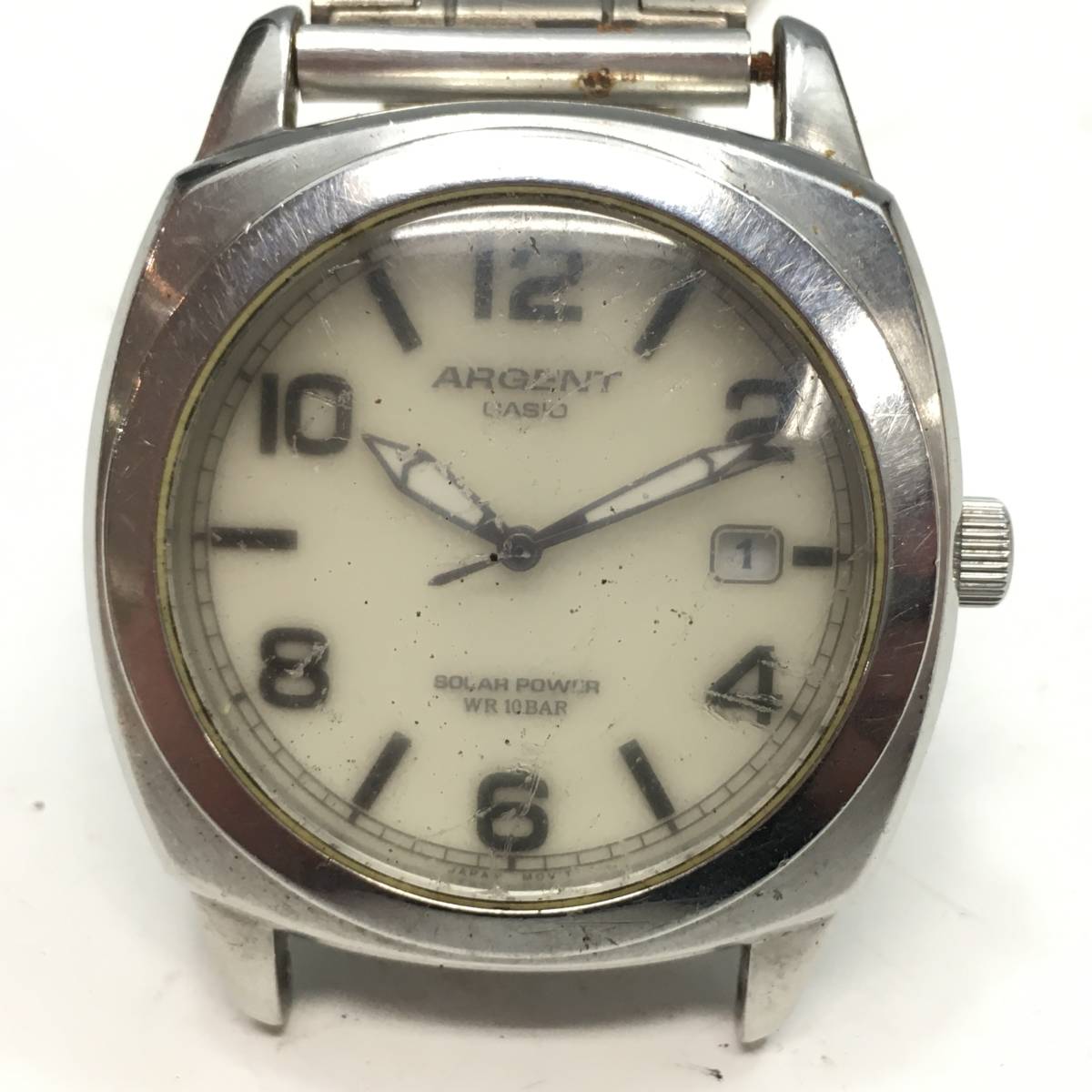 【傷や汚れあり】A4-165 CASIO/カシオ ARGENT エージェント 3針 Date デイト メンズ ソーラー 腕時計 ARG-110 稼働品の落札情報詳細 - Yahoo ...