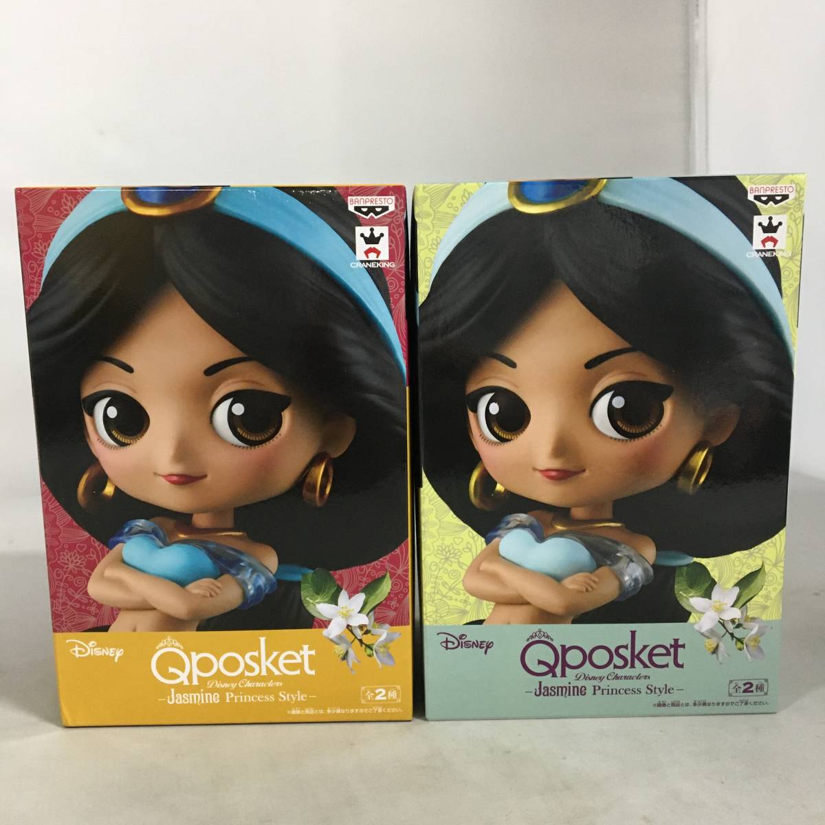 【未使用】 未開封 ジャスミン アラジン Q posket Disney Characters Jasmine Princess Style 全2種セット フィギュア Aカラー Bカラー ...