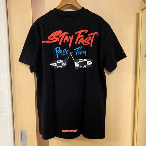 【目立った傷や汚れなし】美品 CHROME HEARTS クロムハーツ PPO STAY FAST RACE TEAM T-SHRT ...