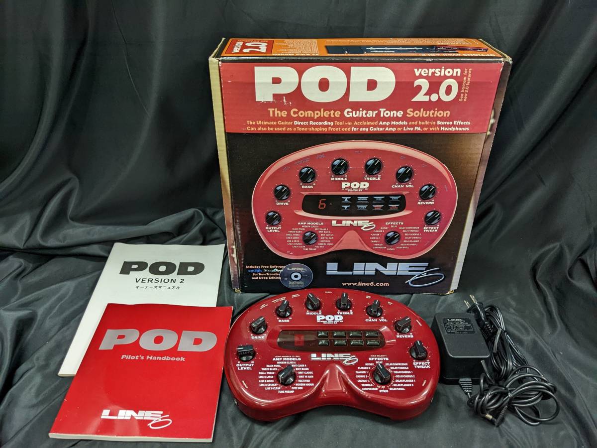【やや傷や汚れあり】[SK05-P72]動作OK！外観良好！ LINE6 POD Version2.0 pod2 アンプシミュレーター エレキ ...