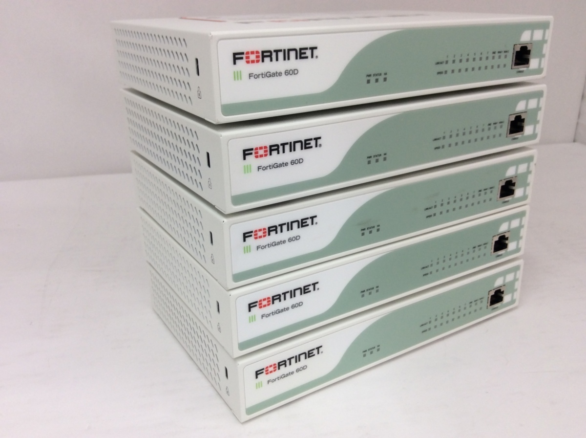 【やや傷や汚れあり】5台セット 初期化済み FORTINET FortiGate-60D 搭載OS v5.0,build0305,141216 ...