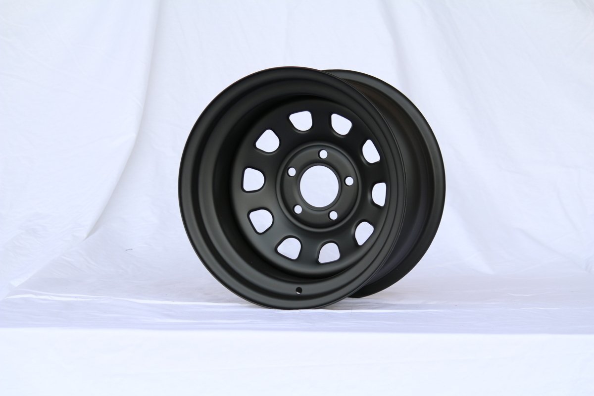 【未使用】【モニター募集】鉄チンホイール 15インチ 8J -38 5穴 PCD114.3 CB73.1 S13 180SX マットブラック ...