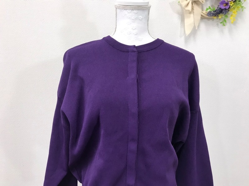 【未使用】A5185 レディース 【 Dignite Collier 】新品本体価格￥12,000 カーディガン サイズ:F 色：紫の落札情報 ...