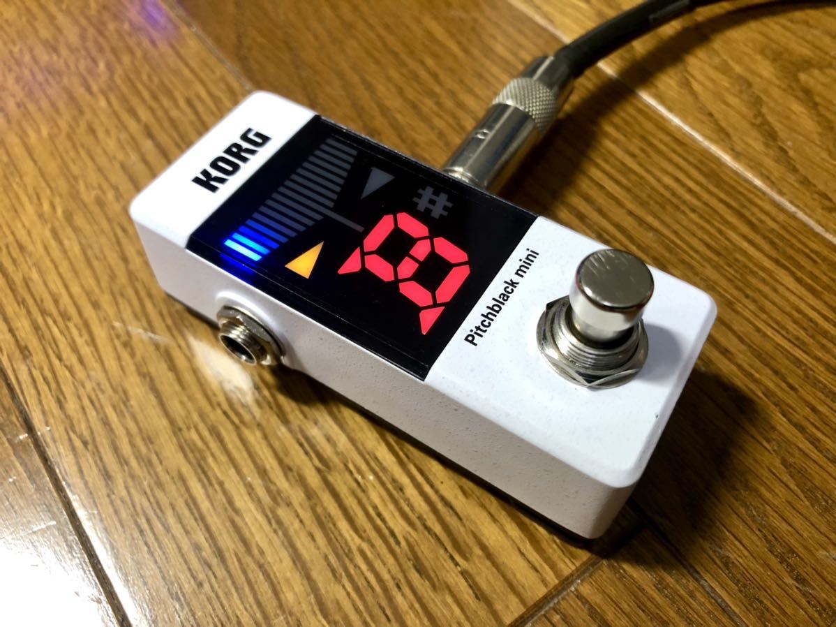 【やや傷や汚れあり】KORG Pitchblack mini ピッチブラック ミニ PB-MINI-WH ホワイト小型ペダル式チューナー 中古 ...