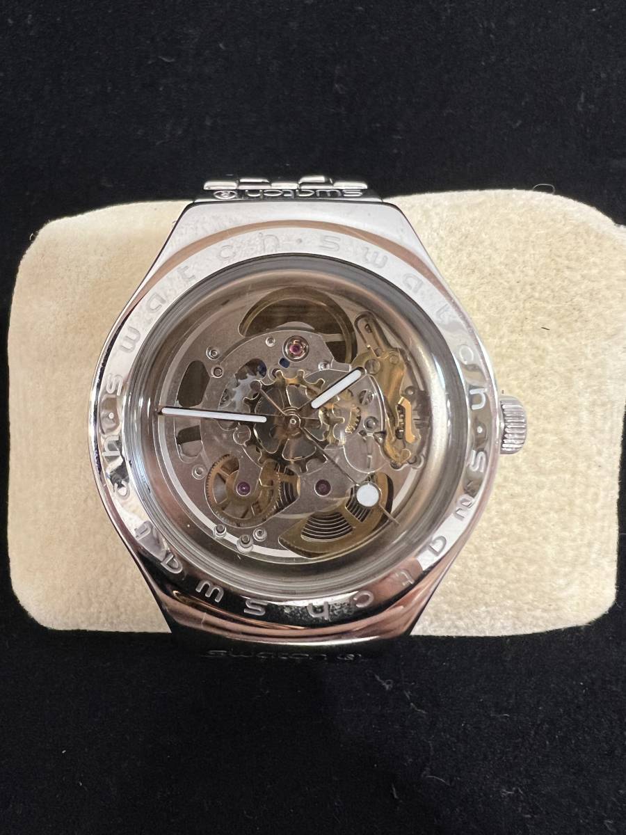 【やや傷や汚れあり】# swatch BODY&SOUL YAS100G スウォッチ スケルトン 自動巻き シンプル ステンレス 稼働品の落札 ...