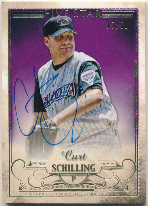 【目立った傷や汚れなし】2016 TOPPS Five Star 【Curt Schilling】/50 Gold Parallel Auto ...