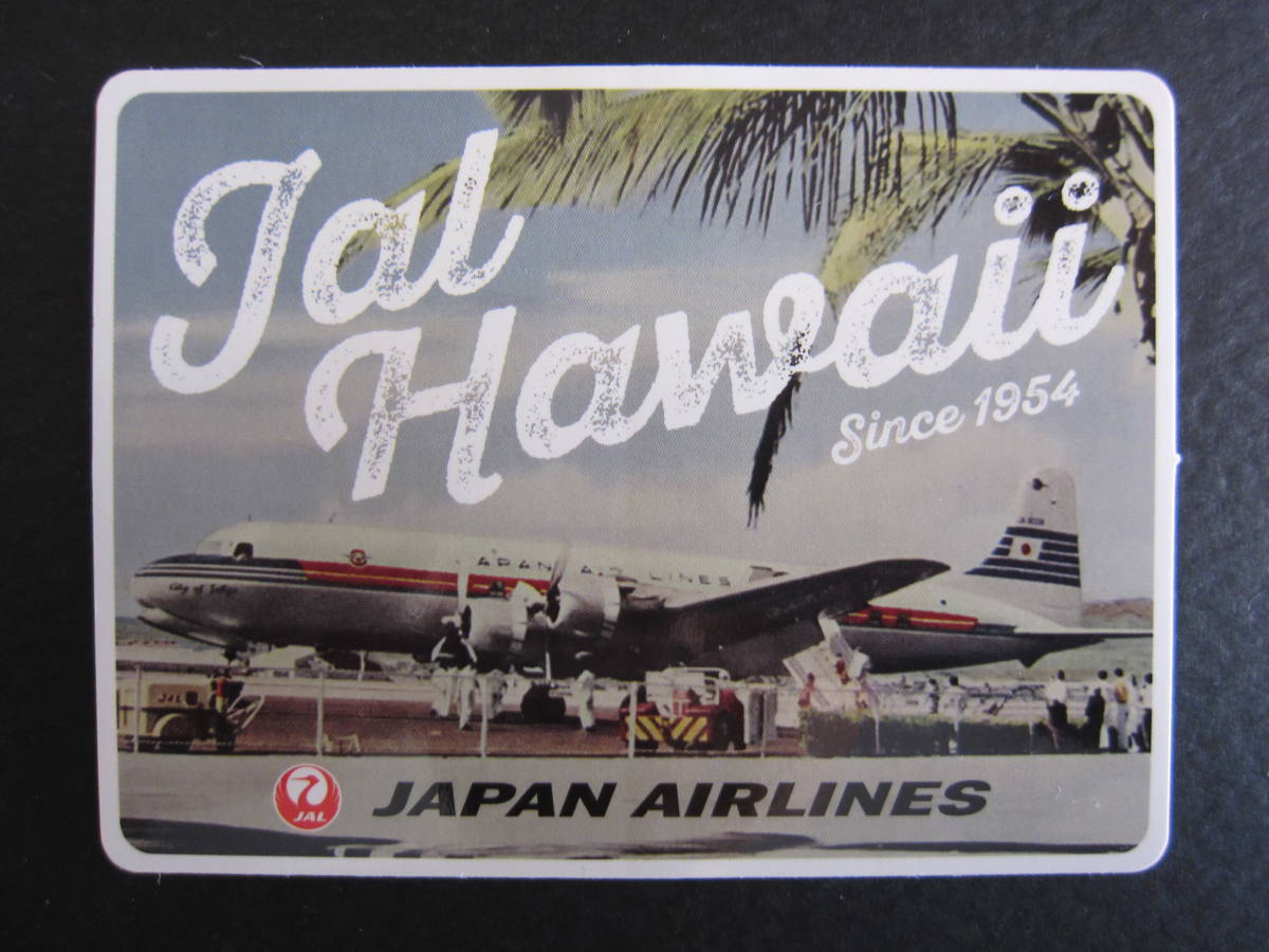 【目立った傷や汚れなし】JAL 日本航空 2022年公式ステッカー Jal Hawaii Since 1954 JAPAN AIRLINES DC-6B City of Tokyo号 ...