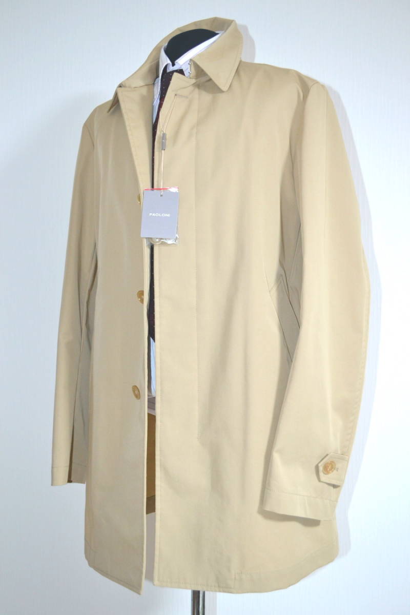 【未使用】【新品】定価128,000円程 イタリア製 PAOLONI パオローニ 高級 比翼コート 54（XL～XXLサイズ程度）秋冬物 ...