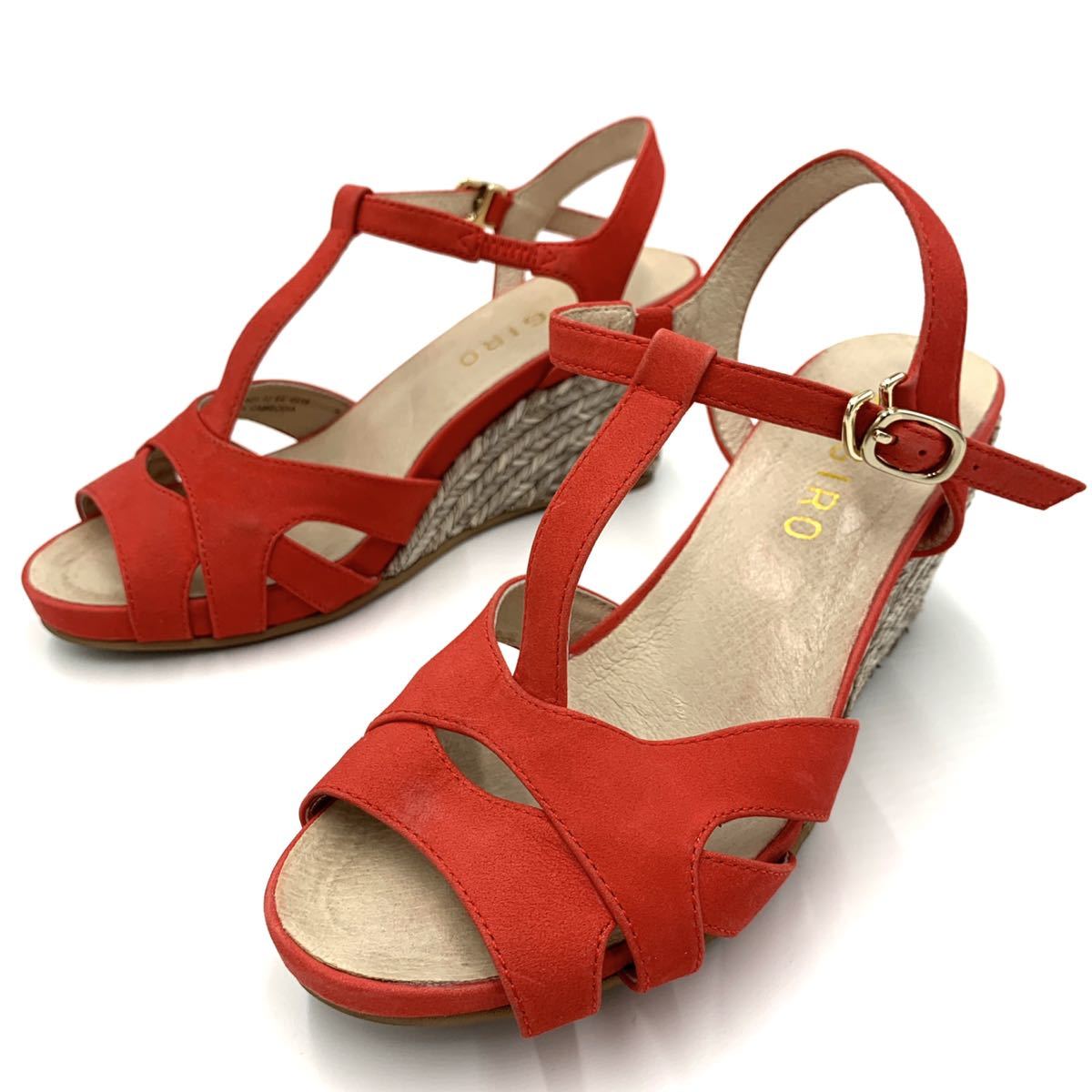 【やや傷や汚れあり】A ＊ 履き心地抜群 '人気モデル' ASICS アシックス GIRO ジーロ 本革 ウエッジソール / アンクルストラップ サンダル 22cm EE レディースの落札情報 ...