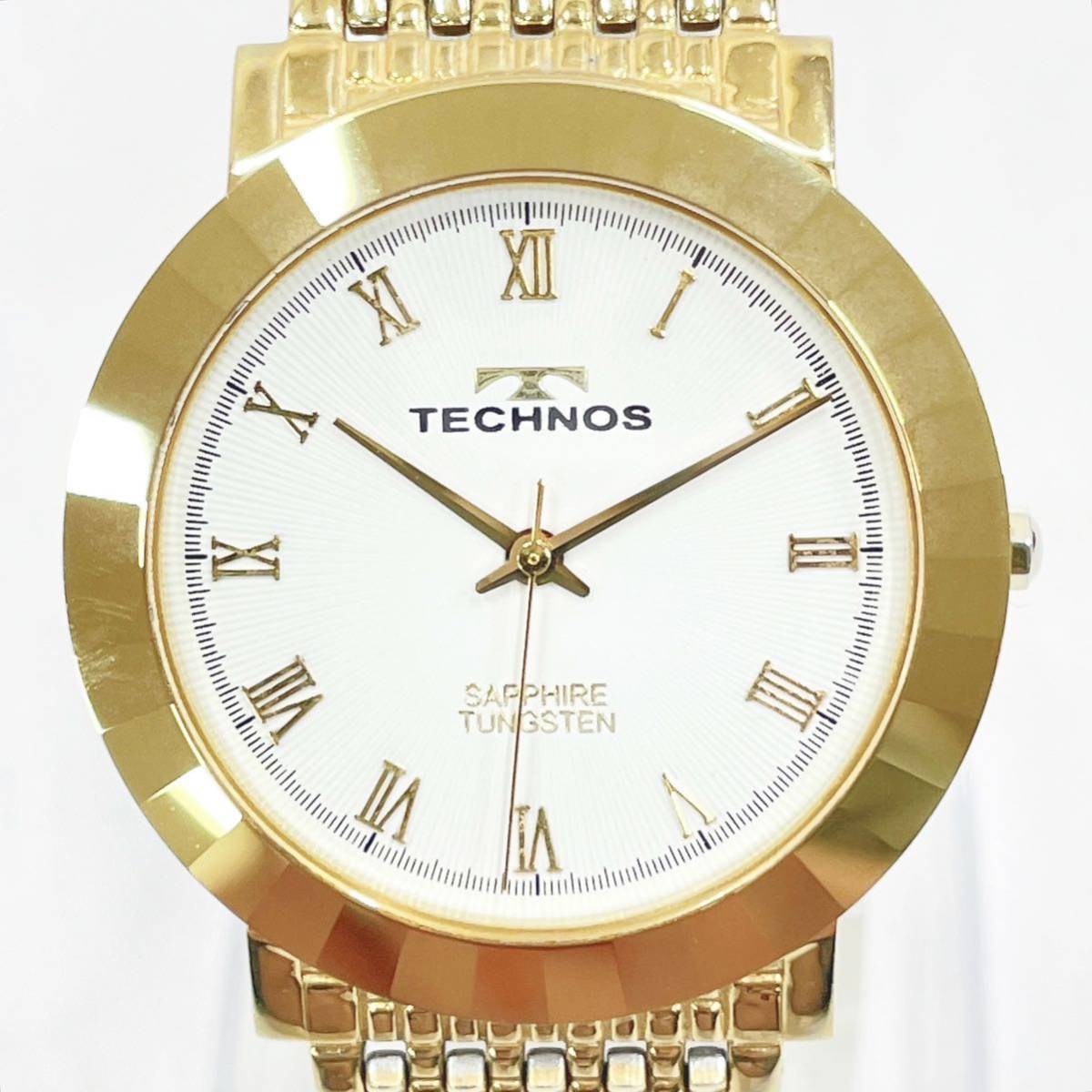 【やや傷や汚れあり】TECHNOS テクノス TEM-520 TUNGSTEN 3針 クオーツ メンズ 腕時計 ゴールド R中1010 の落札情報詳細 - ヤフオク落札価格検索 オークフリー